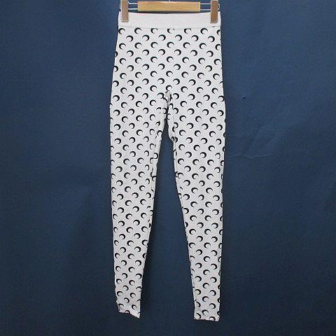 【中古】マリーン セル WPA111 all over moon jersey leggings トレンカ レギンスパンツ ロング XS ホワイト ムーン