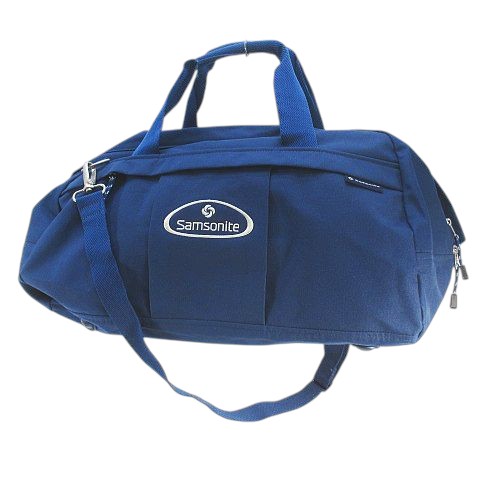 【中古】サムソナイト Samsonite ボストンバッグ 旅行鞄 ロゴステッチ ブルー メンズ レディース