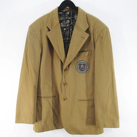 【中古】アイスバーグ PEANUTS チャーリーブラウン コラボ テーラード ジャケット 50 キャメル 刺繍 ワッペン ボタン