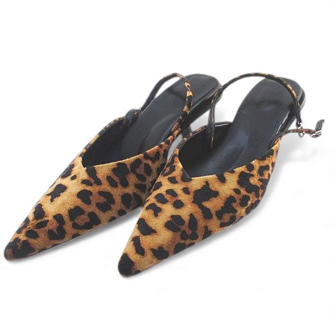 【中古】MAISON SPECIAL メゾン スペシャル バックストラップ ヒョウ柄 36 ブラウン 茶系 ベロア レディース