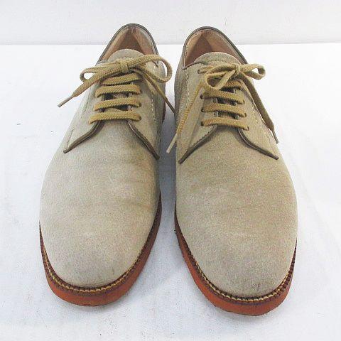 【中古】ハッシュパピー Hush Puppies カジュアルシューズ レースアップシューズ 25.5cm 3E ベージュ スエード 日本製