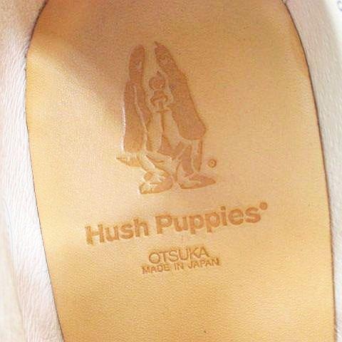 【中古】ハッシュパピー Hush Puppies カジュアルシューズ レースアップシューズ 25.5cm 3E ベージュ スエード 日本製