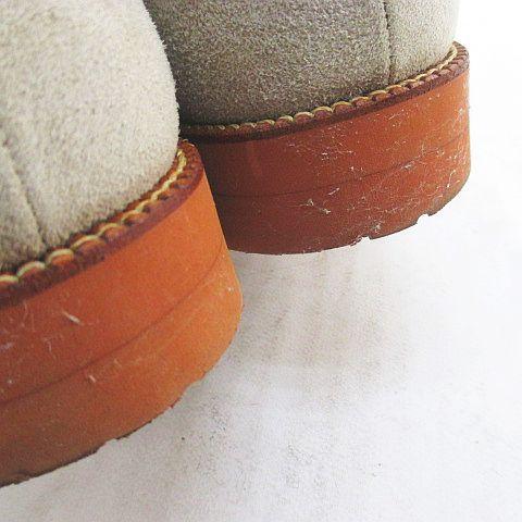 【中古】ハッシュパピー Hush Puppies カジュアルシューズ レースアップシューズ 25.5cm 3E ベージュ スエード 日本製