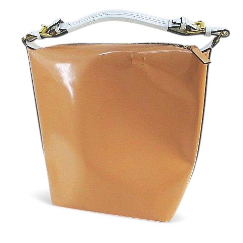 【中古】マルニ MARNI ショルダーバッグ ゴールド金具 バイカラー ピンク ホワイト レザー イタリア製 レディース