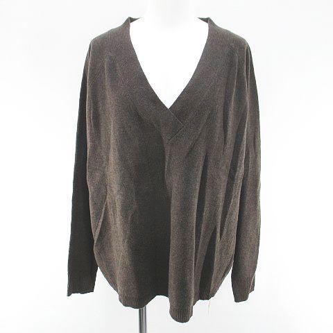 【中古】未使用品 ドゥーズィエムクラス DEUXIEME CLASSE 長袖 ニット セーター Vネック カシミヤ混 F 茶系 ブラウン