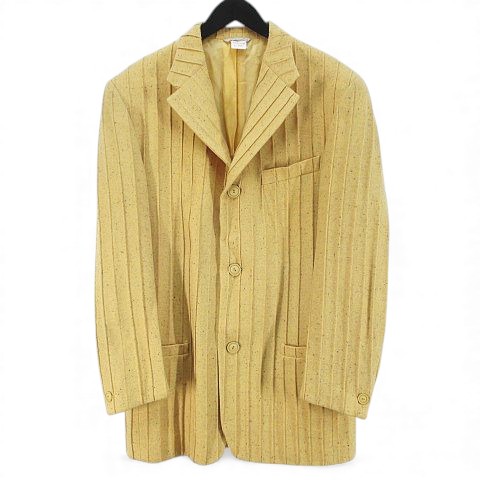 【中古】ジャンニヴェルサーチ ヴェルサーチェ GIANNI VERSACE ヴィンテージ ウール ジャケット 44 黄系 イエロー