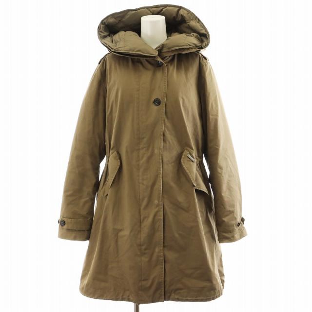 【中古】ウールリッチ WOOLRICH ダウンコート ロング丈 フード アウター S ベージュ /AN36 レディース