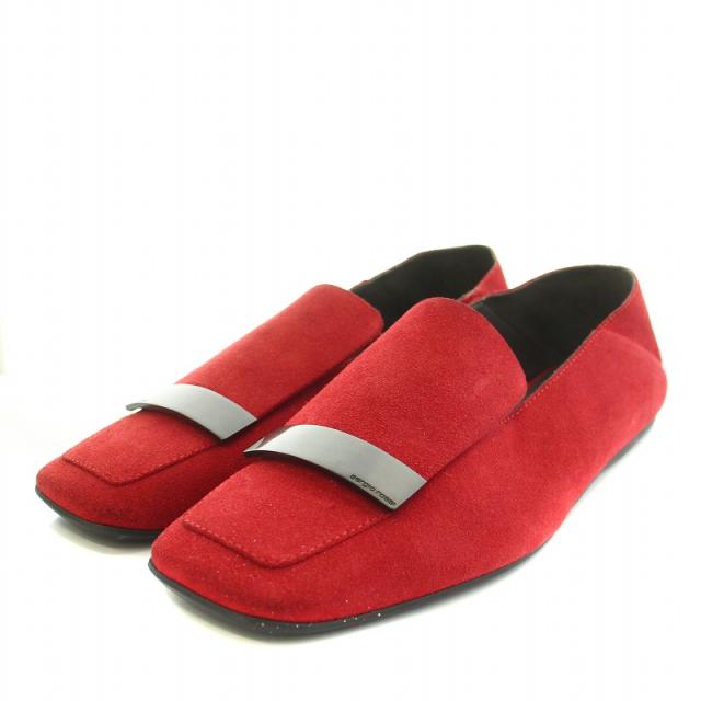 【中古】Sergio rossi SR1 SLIPPER スリッポン ローファー バブーシュ ラムレザー 9 27.0cm 赤 A84820 メンズ