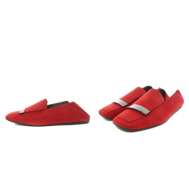 【中古】Sergio rossi SR1 SLIPPER スリッポン ローファー バブーシュ ラムレザー 9 27.0cm 赤 A84820 メンズ