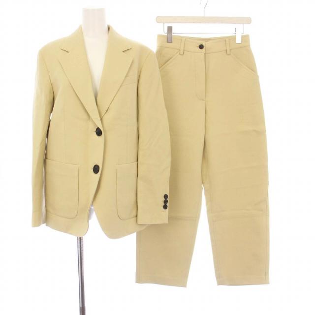 【中古】未使用品 セオリー スーツ ボーイフレンドジャケット テーラード パンツ スラックス 0 00 ベージュ