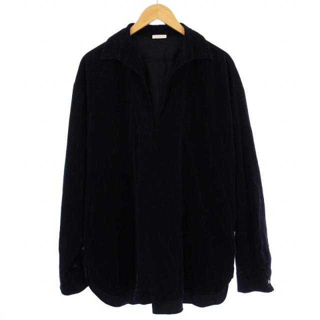 【中古】ブランワイエム Summer Corduroy Skipper Shirt サマーコーデュロイ スキッパーシャツ 長袖 L ネイビー