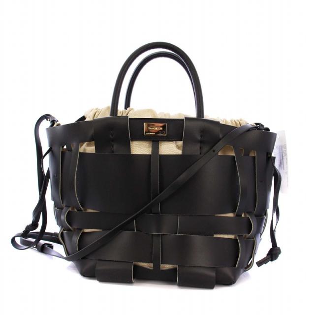 【中古】未使用品 ザンチェッティ 23AW ウーブンミディショッパー トートバッグ ハンドバッグ ショルダーバッグ 2WAY