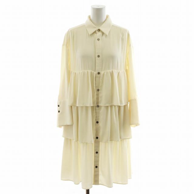 【中古】タロウホリウチ TARO HORIUCHI THE TOKYO別注 シャツワンピース ひざ丈 長袖 アイボリー