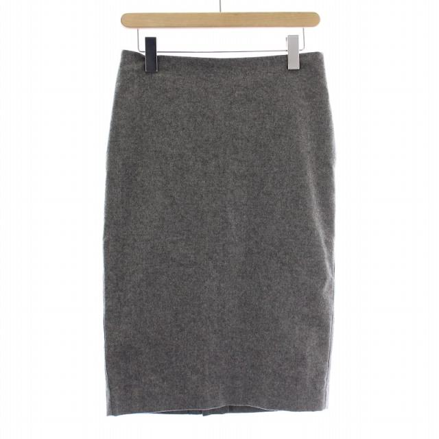 【中古】ドゥーズィエムクラス DEUXIEME CLASSE 23AW Bewitchingスカート タイト ひざ丈 スリット ウール 38 グレー