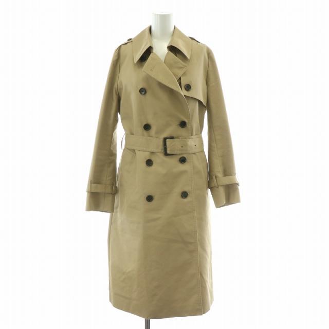 【中古】バーニーズニューヨーク BARNEYS NEW YORK トレンチコート アウター ロング丈 ダブル ベルト 40 ベージュ
