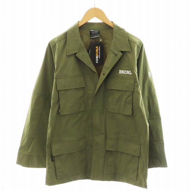 【中古】未使用品 バックチャンネル BACK CHANNEL コーデュラ ファティーグ ジャケット ナイロン ロゴ M カーキ