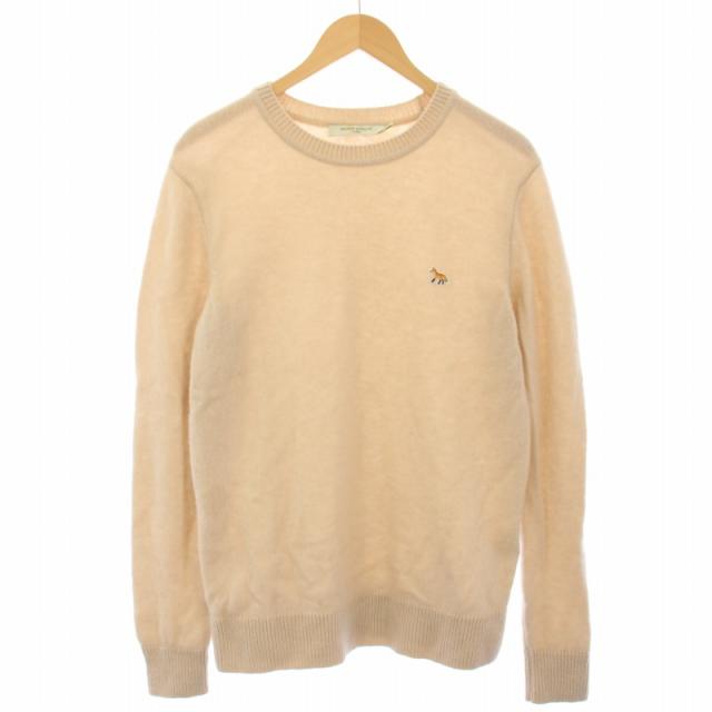 【中古】メゾンキツネ BABY FOX PATCH COSY R-NECK PULLOVER ニット セーター 長袖 S ベージュ HM00512KT1006 メンズ