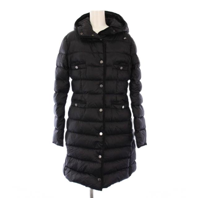 【中古】モンクレール MONCLER 24AW HIRMA ダウンコート アウター ロング フーディ 1 黒 J20931C00025 /KH レディース