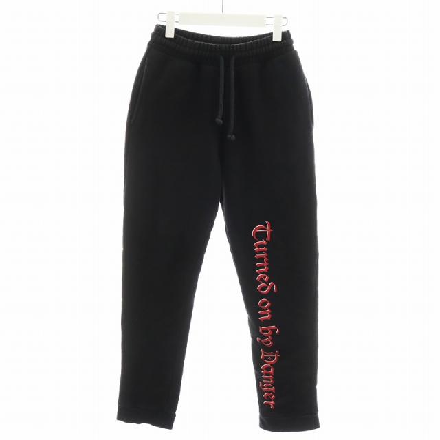 【中古】ヴェトモン ベトモン VETEMENTS 17AW TURNED ON BY DANGER スウェットパンツ ジョガーパンツ ロゴ S 黒