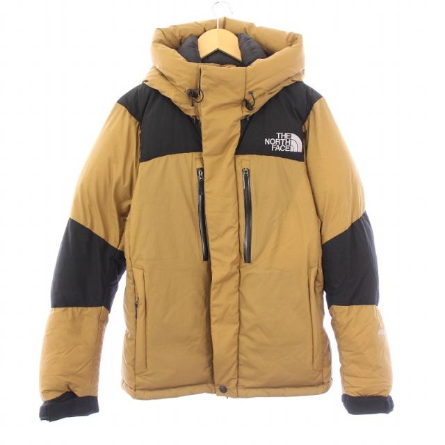 【中古】ザノースフェイス バルトロライトジャケット ダウン ナイロン アウター ショート丈 フード ロゴ 刺繍 茶 黒