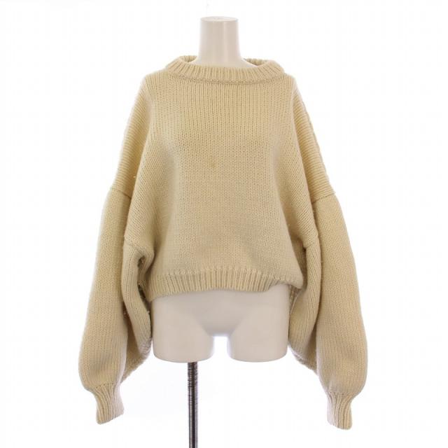 【中古】アパルトモン ドゥーズィエムクラス I LOVE MR.MITTENS Jackie Jum ニット セーター ウール アイボリー