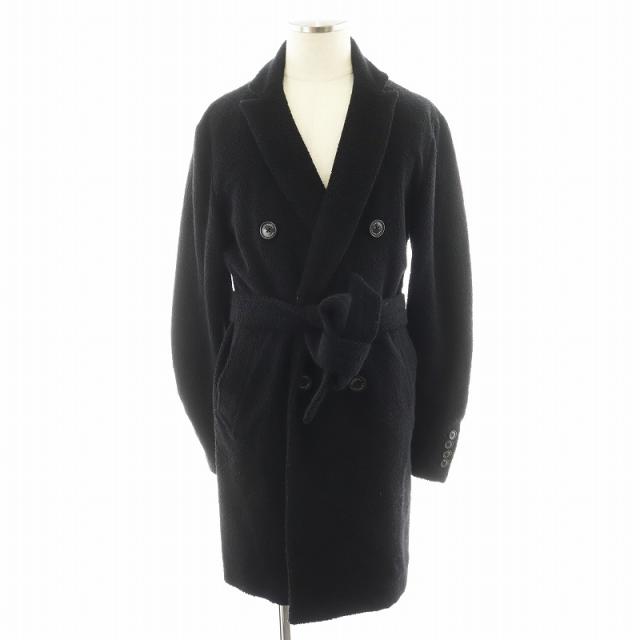 【中古】ウノピュウノウグァーレトレ 1PIU1UGUALE3 W-CHESTERFILD チェスターコート ロング丈 カシミヤ混 V 黒