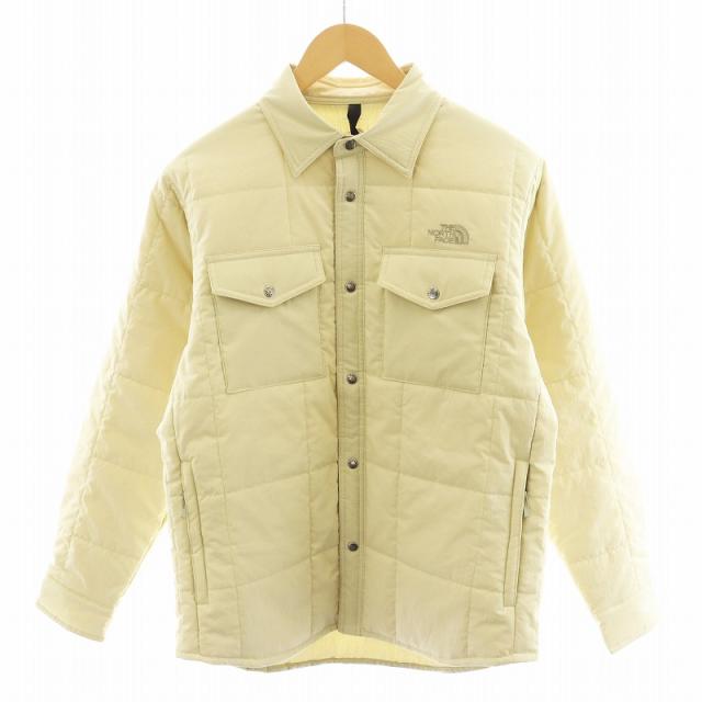 【中古】未使用品 ザノースフェイス THE NORTH FACE メドウウォームシャツ 中綿ジャケット ロゴ S ベージュ NY82331