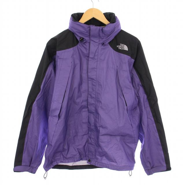 【中古】ザノースフェイス レインテックスフライト スタンドカラージャケット ナイロン アウター 紫 黒