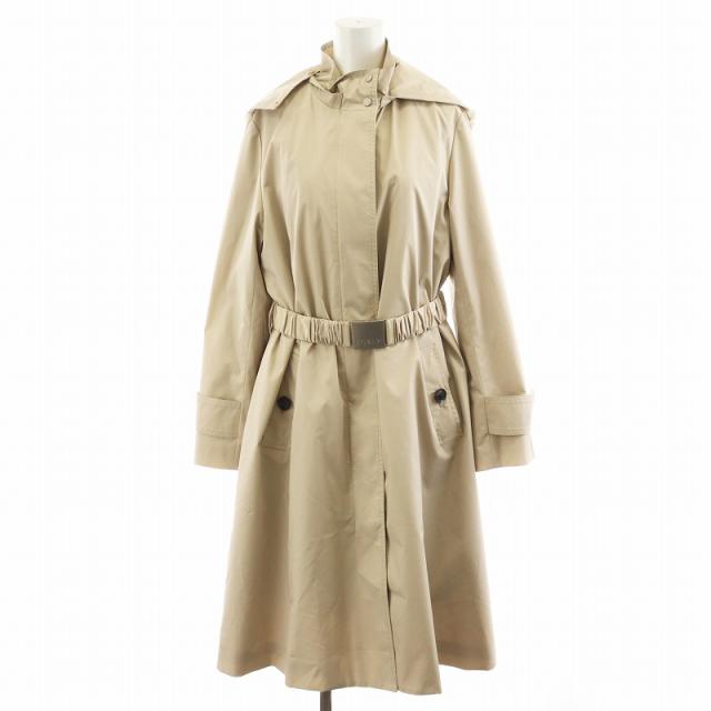 【中古】フォクシーニューヨーク FOXEY NEW YORK コート ロング丈 フード アウター 40 ベージュ 38932