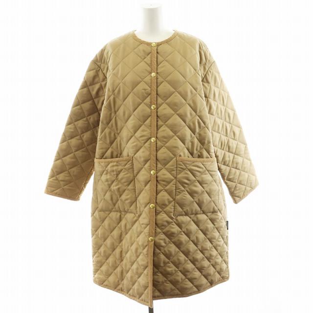 【中古】トラディショナルウェザーウェア アークリー キルティングコート ロング丈 中綿 ナイロン 36 ベージュ