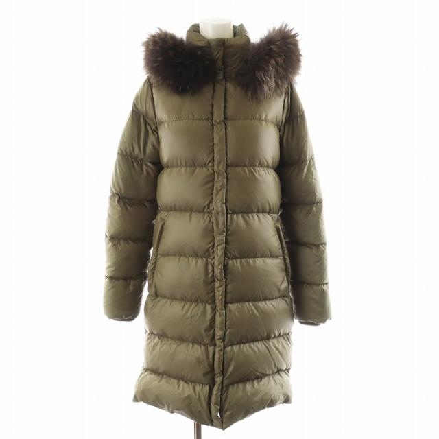 【中古】デュベティカ DUVETICA ダウンコート ロング丈 フード ファー アウター 38 茶 ブラウン /AN38 レディース