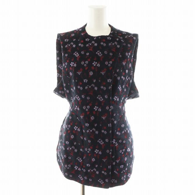 【中古】マメクロゴウチ  Mame Kurogouchi 22AW フラワー ジャガード ベスト FLORAL JACQUARD VEST 花柄 1 黒