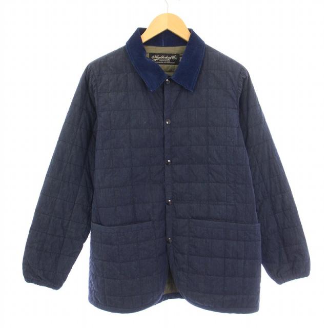 【中古】ネイバーフッド Q.C. CN-JKT キルティングジャケット 中綿 ステンカラー アウター S 紺 171TSNH-JKM03