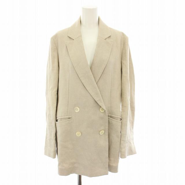 【中古】カオス CHAOS テーラードジャケット ダブル 麻 リネン F ベージュ CH007016ER /YT レディース