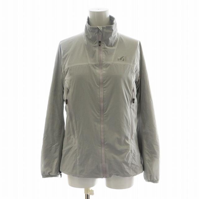 【中古】ミレー MILLET ブリーザーライトジャケット LD BREATHER LIGHT JKT ロゴ ナイロン S グレー MIV01734