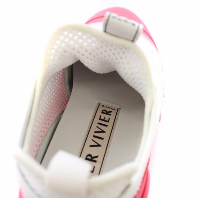 【中古】ロジェヴィヴィエ VIV MATCH SPRAY SNEAKER スニーカー シューズ レザー 37.5 24.5cm ピンク レディース