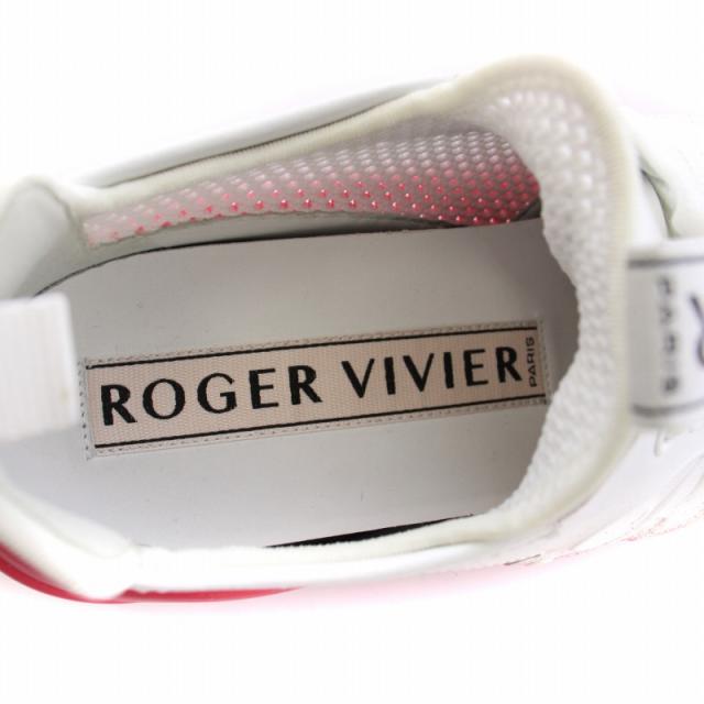 【中古】ロジェヴィヴィエ VIV MATCH SPRAY SNEAKER スニーカー シューズ レザー 37.5 24.5cm ピンク レディース