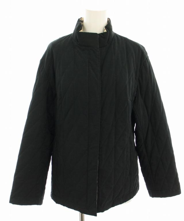 【中古】バーバリー BURBERRY キルティングジャケット 中綿ジャケット 裏地チェック柄 40 黒 FR087-723 レディース