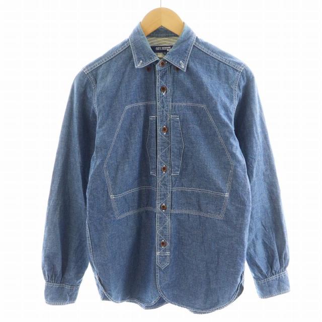 【中古】ジュンヤワタナベマン JUNYA WATANABE MAN AD2013 デニムシャツ 長袖 XS 青 ブルー WL-B015 /AN42 メンズ