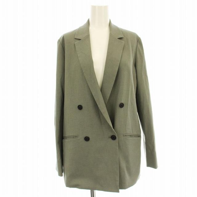 【中古】アイシービー iCB 24SS LooseWeave ダブルブレストジャケット リネン混 テーラード ジャケット 4 グレー