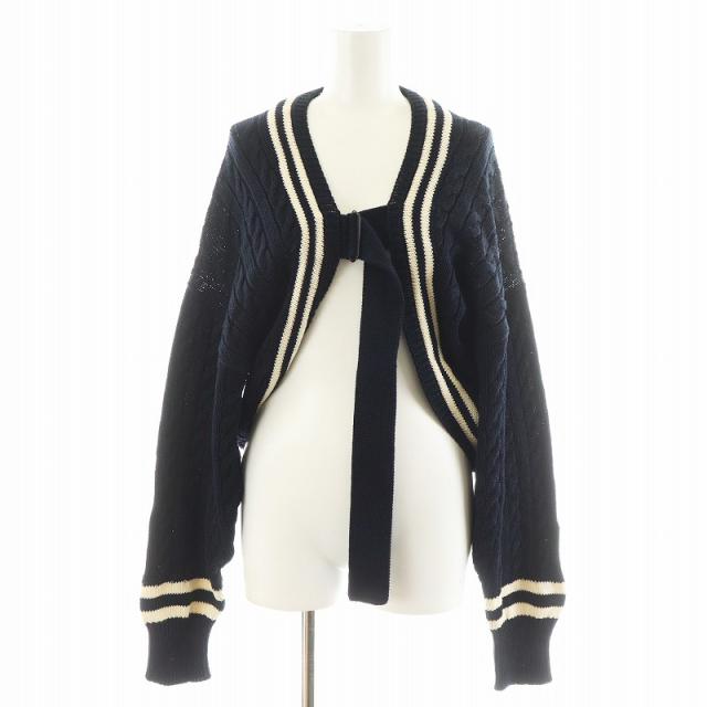 【中古】ハイク HYKE ボレロカーディガン コットン 2 紺 ネイビー 201-11196 /AN39 レディース