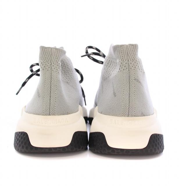 【中古】バレンシアガ スピードレースアップスニーカー シューズ ソックス ロゴ 厚底 US7 24.5cm グレー