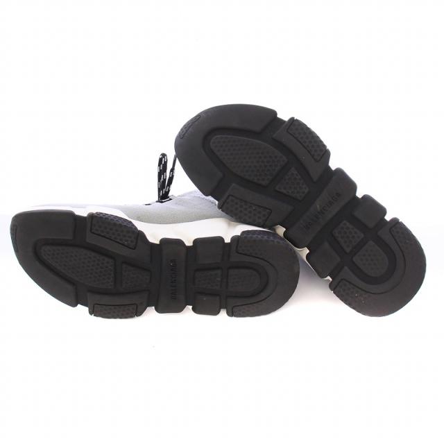 【中古】バレンシアガ スピードレースアップスニーカー シューズ ソックス ロゴ 厚底 US7 24.5cm グレー