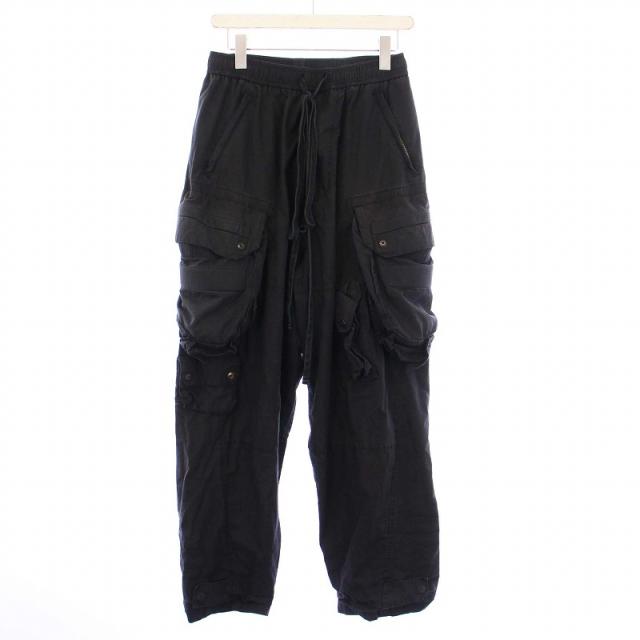 【中古】ユリウス JULIUS CO/MO TYPEWRITER CLOTH ガスマスクカーゴパンツ イージーパンツ 2 ブラック 738PAM1