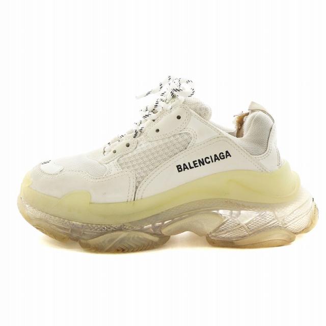 【中古】バレンシアガ BALENCIAGA トリプル S Triple スニーカー シューズ クリアソール 25.0cm 白 ホワイト 544351