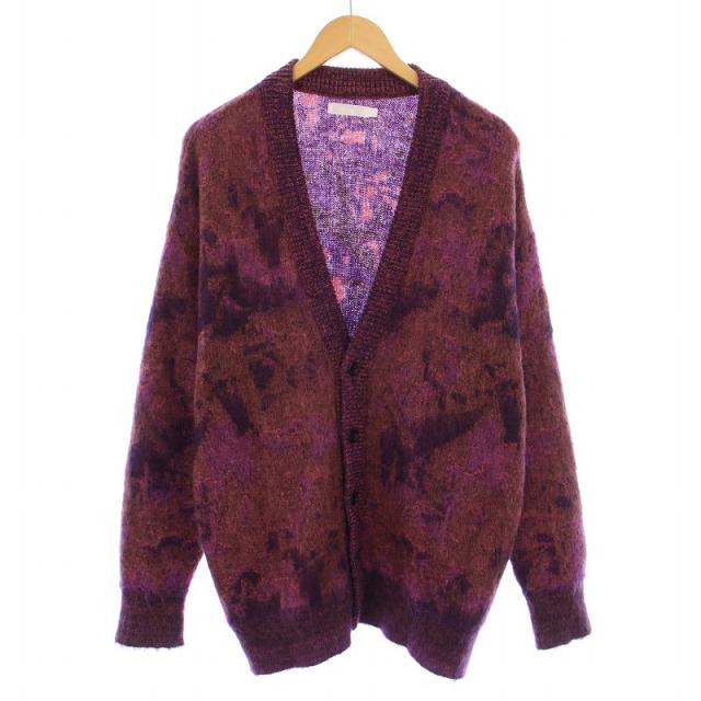 【中古】ロトル ROTOL KS CARDIGAN KSカーディガン ニット 長袖 Vネック モヘヤ混 ウール混 紫 パープル ピンク
