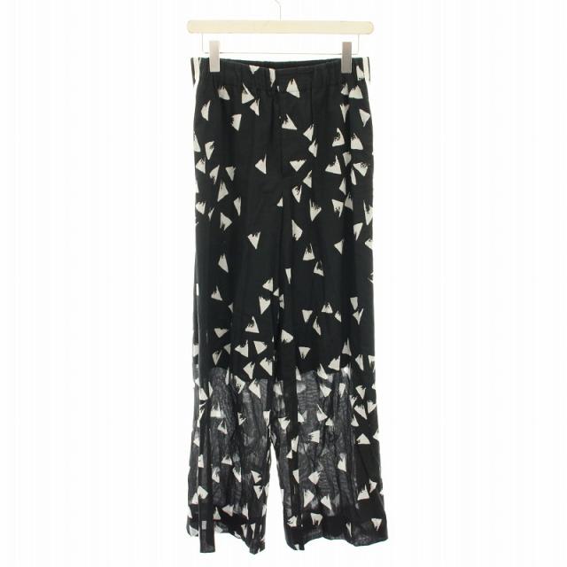 【中古】トゥモローランド ビー 24SS ワイドパンツ イージーパンツ 総柄 36 黒 白 48-04-41-04110 レディース