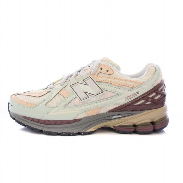 【中古】未使用品 ニューバランス NEW BALANCE ローカットスニーカー シューズ メッシュ 切替 ロゴ マルチカラー