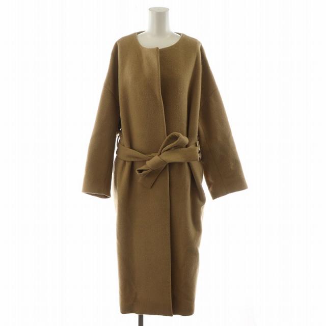 【中古】Lisiere L'Appartement リジェール アパルトモン Lisiere N C coat ノーカラーコート ロング丈 34 ベージュ