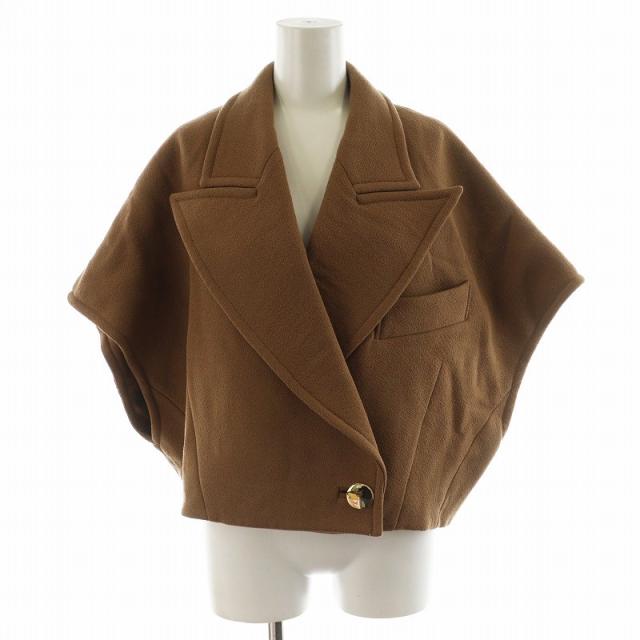 【中古】エストネーション ESTNATION ESSENCEOFLUXURY テーラードジレ ウール シルク混 絹 36 茶